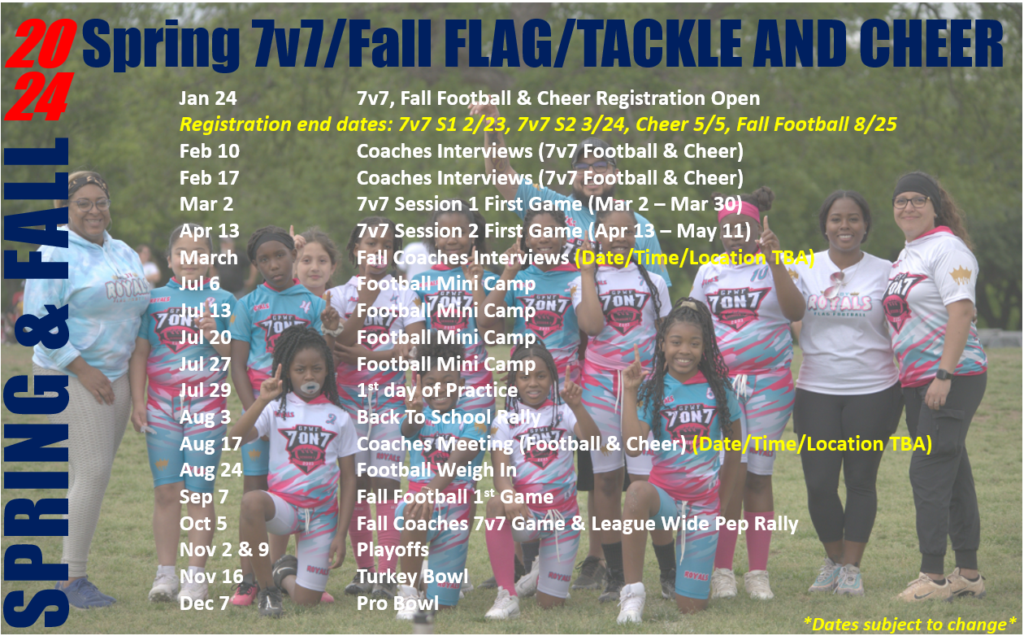 Calendar – Garland Peewee Football